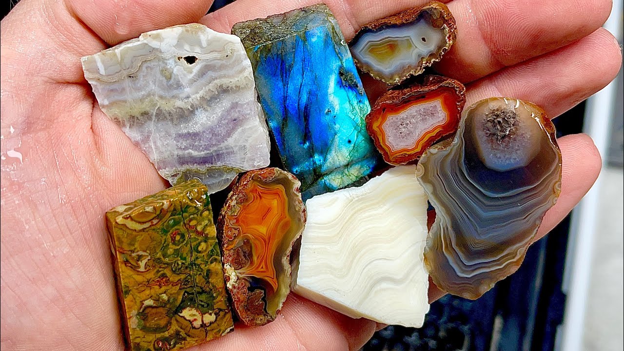 Cutting Open Beautiful Minerals on 6" Lapidary Saw - YouTube