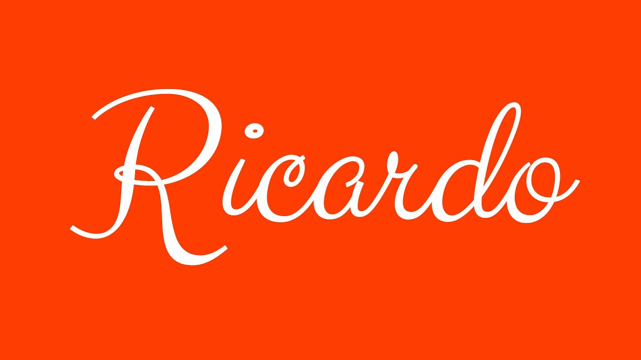 Learn how to Sign the Name Ricardo Stylishly in Cursive Writing - YouTube
