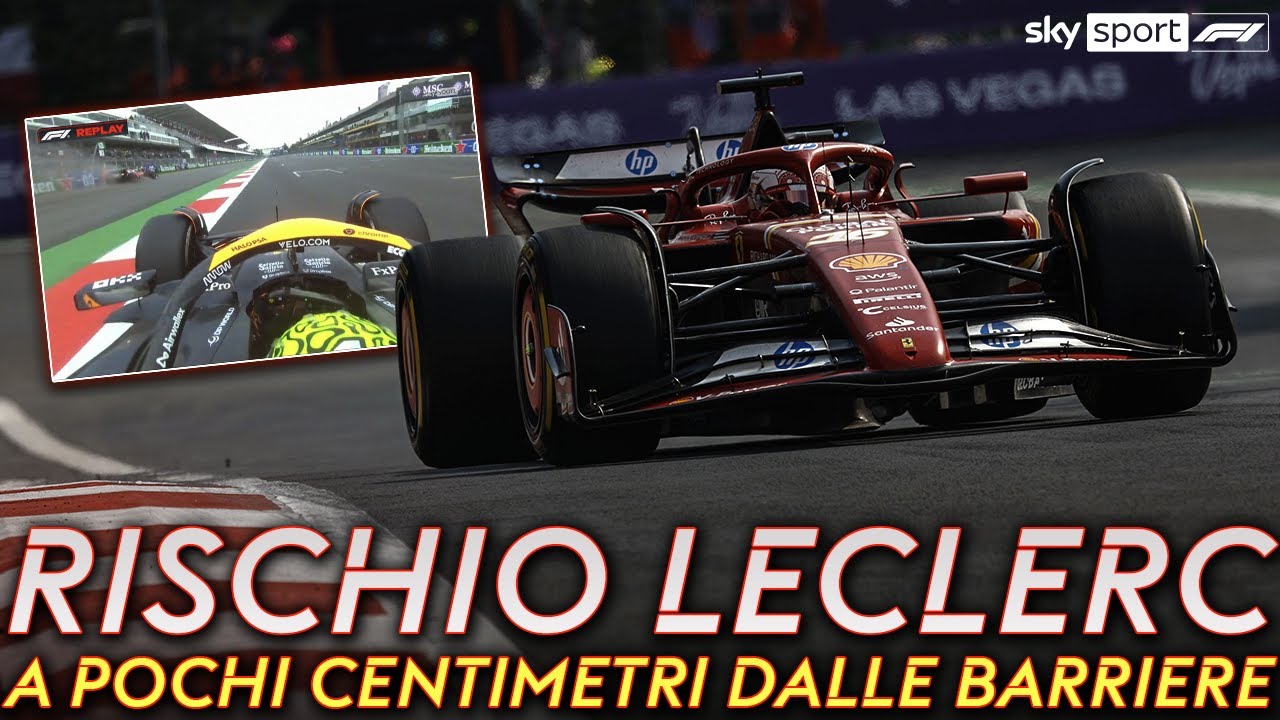 Leclerc, che rischio per il pilota Ferrari nel GP del Messico di F1: muro sfiorato, Norris 2 ...