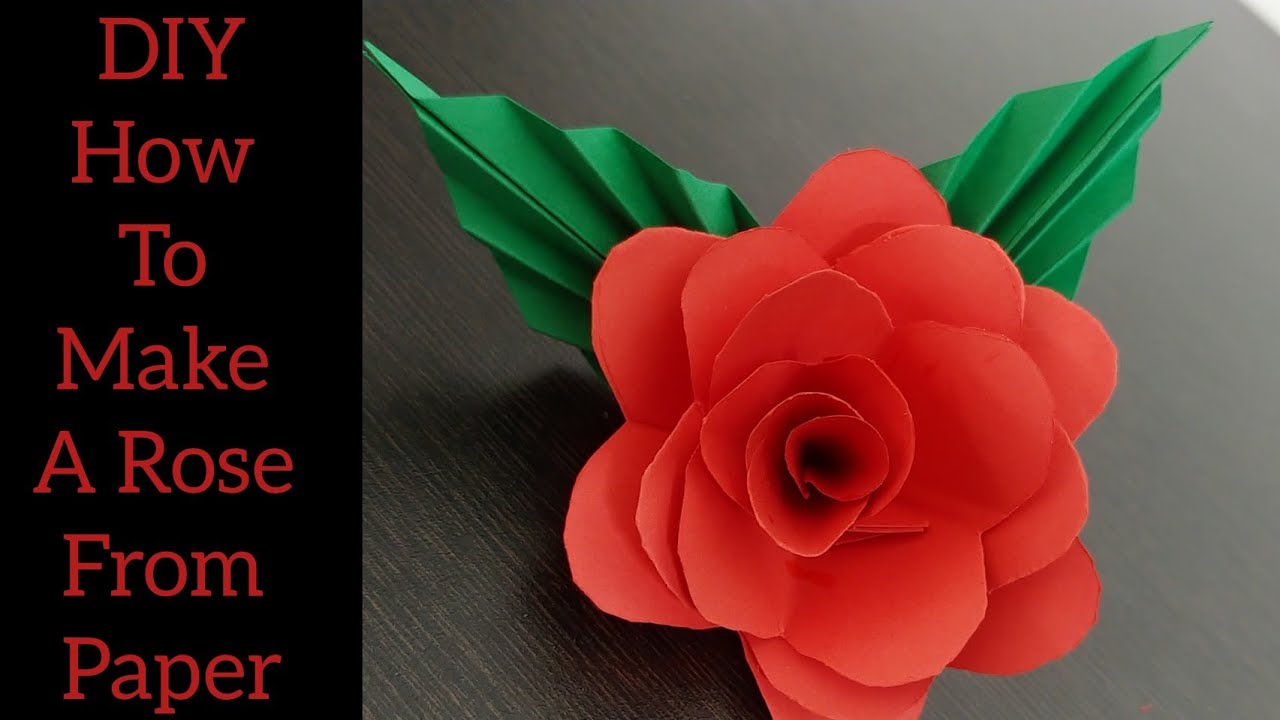 How to make a Rose from paper | DIY | paper Rose | paper flower for ...