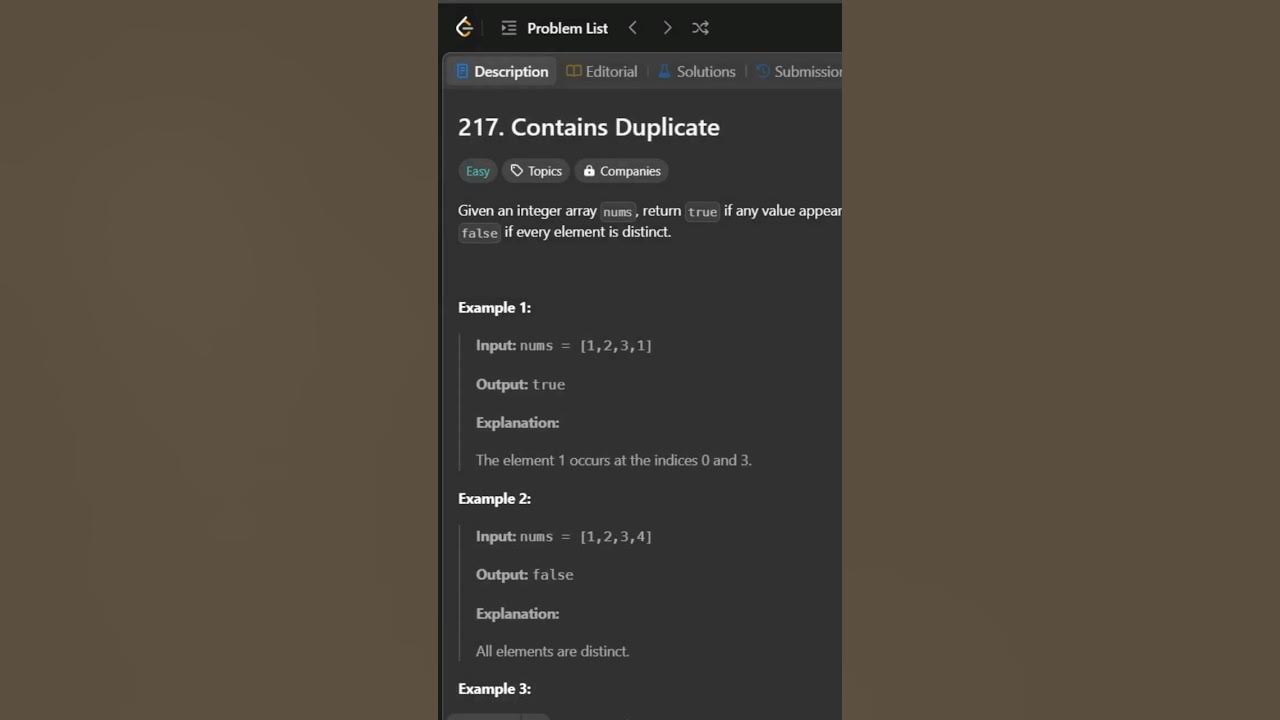 LeetCode 217. Contains Duplicate - YouTube LeetCode 217. Contains Duplicate - YouTube
