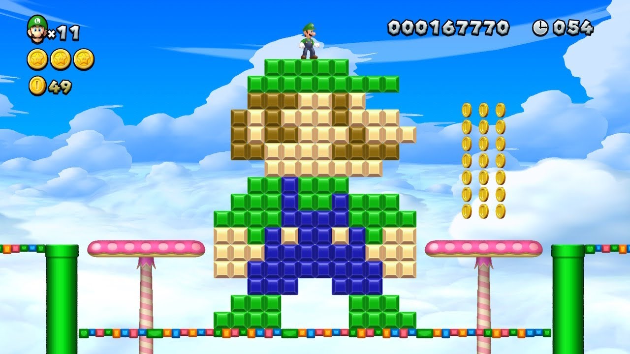 [132] Floating through Meringue Clouds with Luigi | New Super Luigi. U ...