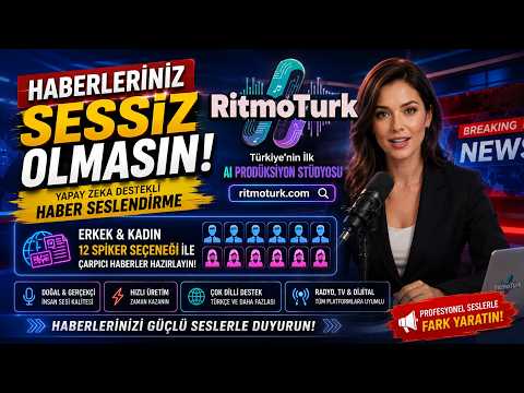 HABERLERİNİZ SESSİZ OLMASIN! 12 AI Spiker ile Haber Seslendirme I RitmoTurk