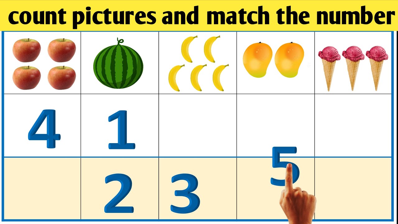 Count Pic And Match The Numbers Numbers Matching How To Learn Count Pic And Match The Numbers Numbers Matching How To Learn