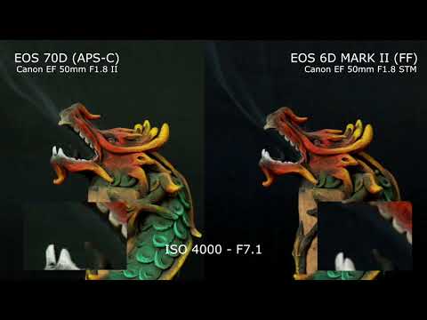 APS-C vs FULL FRAME : Canon EOS 6D Mark II - Canon EOS 70D  video ISO test