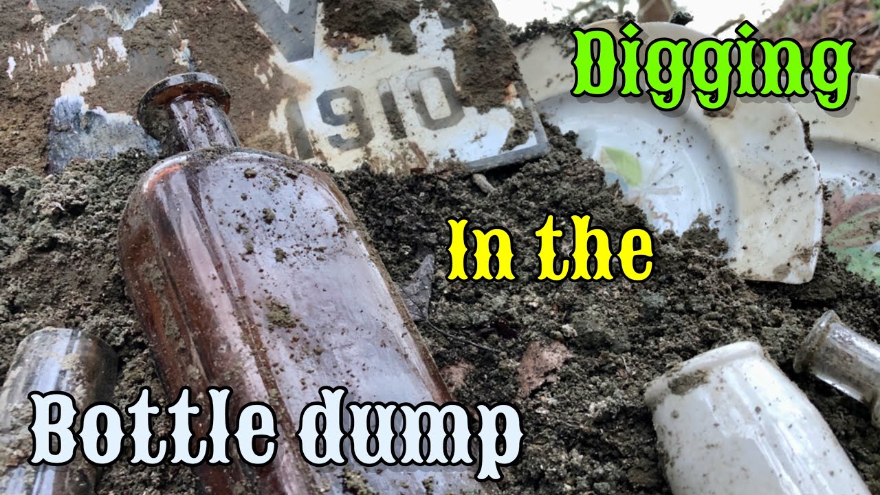Bottle Digging in the winter dug a 1910 license plate - YouTube