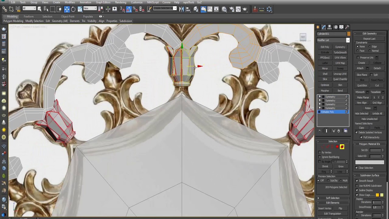 3ds max резное зеркало mirror моделинг - YouTube