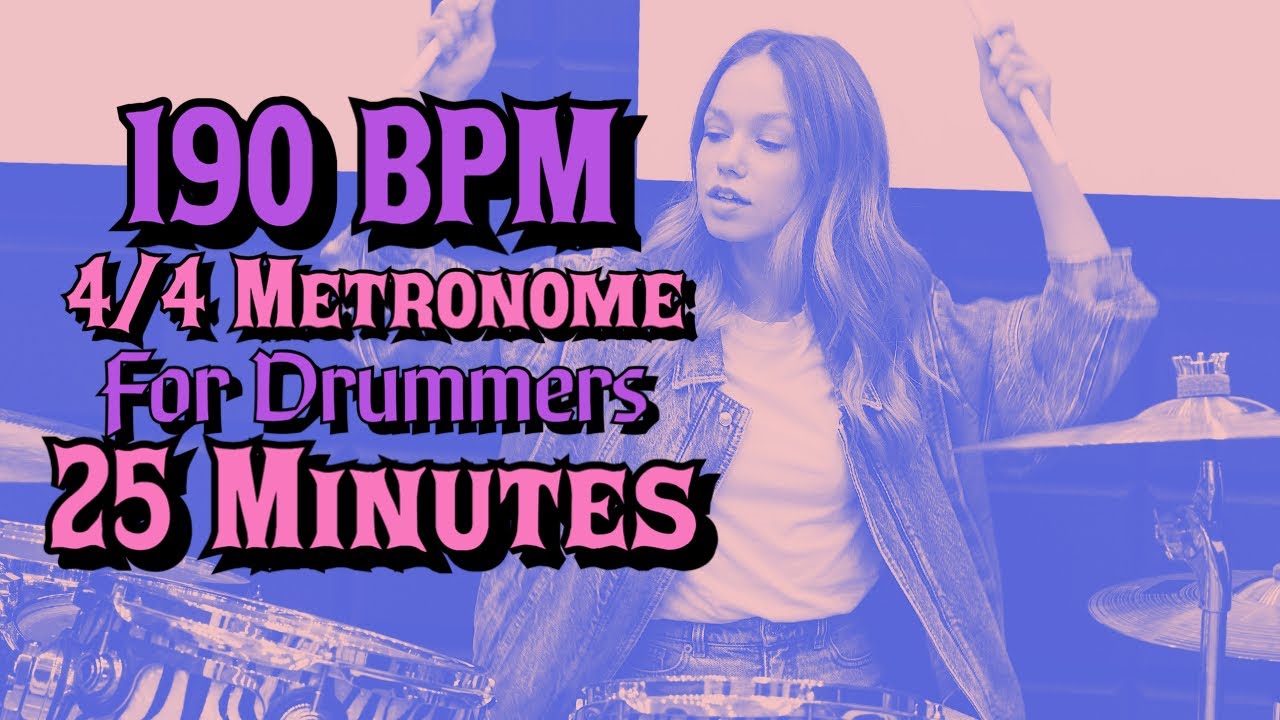 190 BPM Metronome Click Track for Drummers 25+ Minutes - YouTube