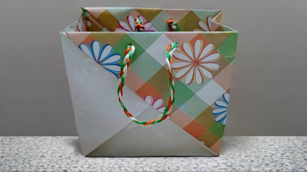 very very easy method to make a paper bag origami paper bag paper art ...