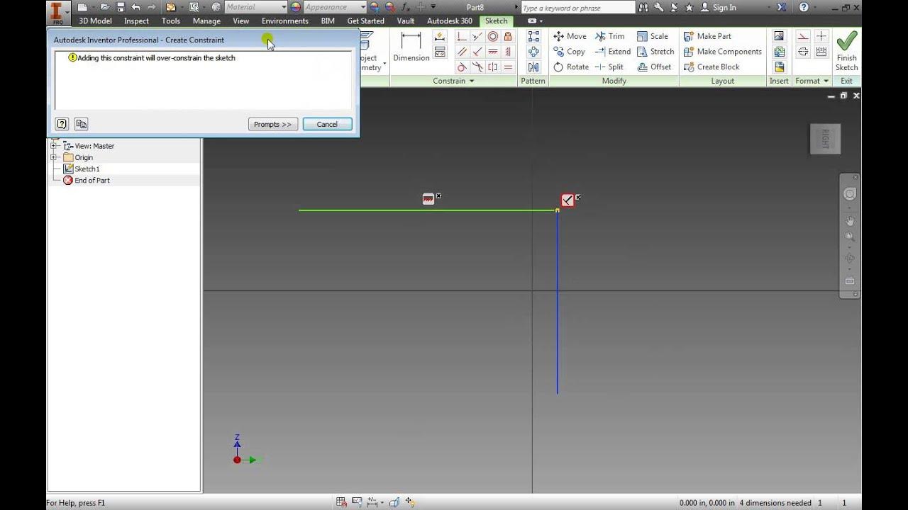 Autodesk Inventor 2014 Basic Geometric Constraints Part 3 Essentials ...