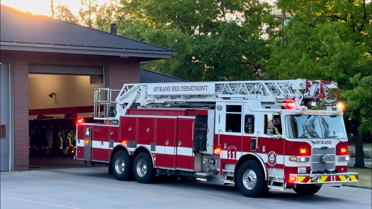 -Spokane Fire Department- Quint 11 Responding - YouTube