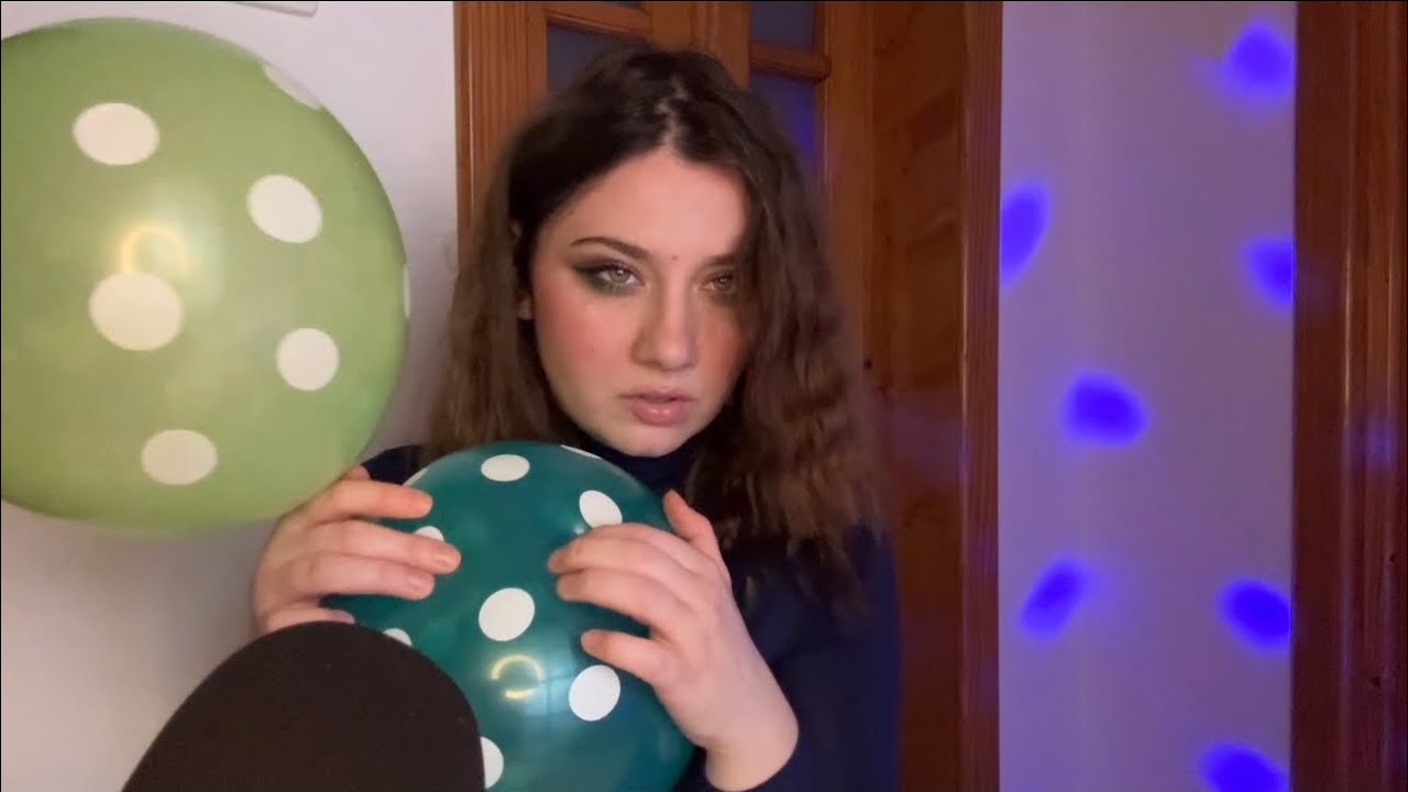 ASMR | PolkaDot Balloons | Blowing And Popping | Best Spit Painting ...
