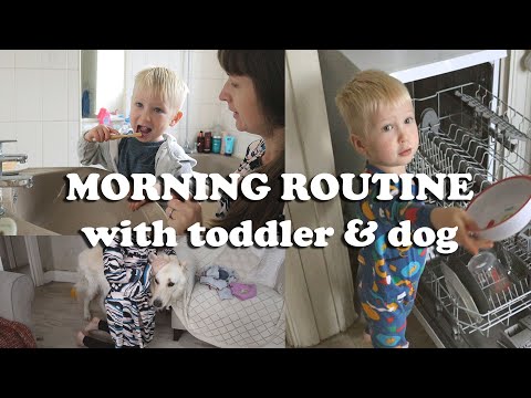 MUM, TODDLER & DOG MORNING ROUTINE (2 YEAR OLD) | PRE-SCHOOL RUN & FULL TIME WORKING MUM