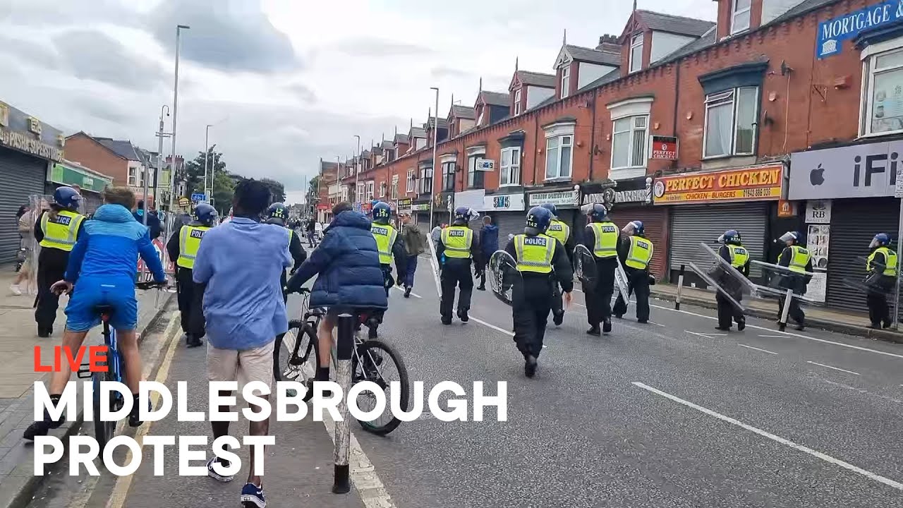 Middlesbrough Protest - Protesters March Through Middlesbrough Live ...