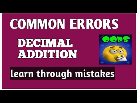 Common Errors : Decimal addition ( learn through mistakes) - YouTube