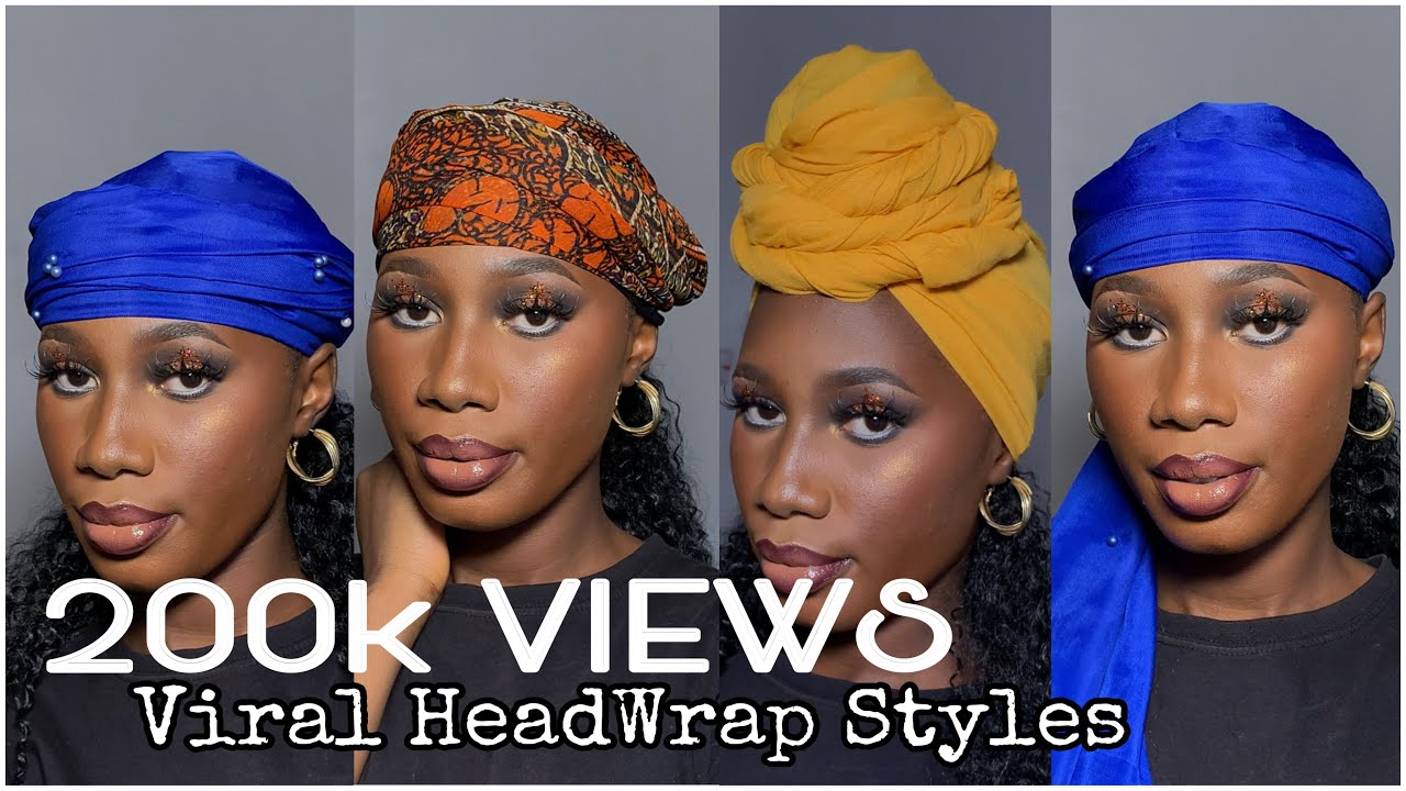 4 QUICK & EASY AREWA HEAD WRAP STYLES | Easy Turban Tutorial for ...