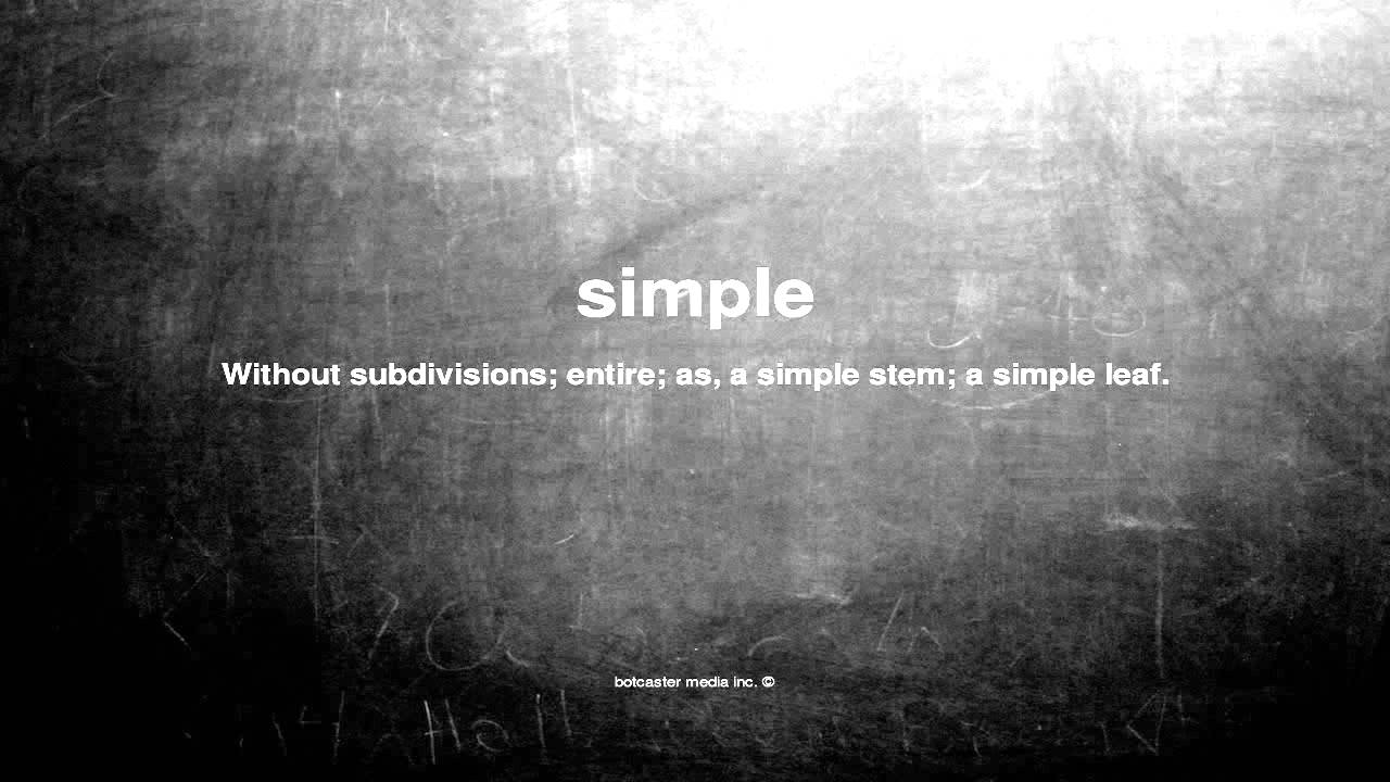 What Does Simple Mean YouTube