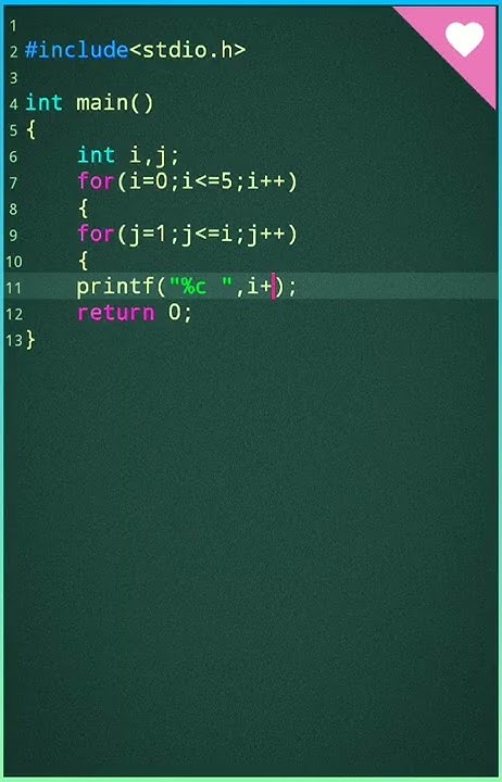 97🖥📚half Triangle Pattern Using Characters🖥 C Language Tutorial👨‍🏫📂📓coding Shorts 0215