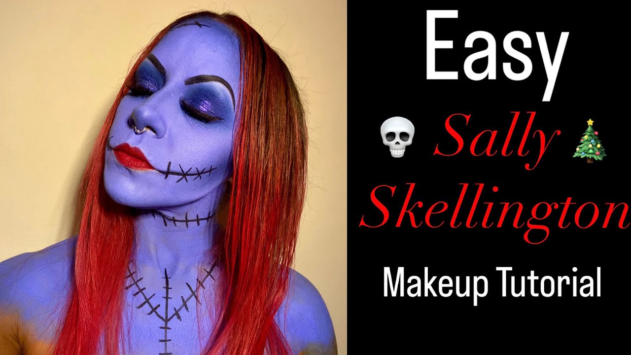 Christmas Series! 🎄 Sally Skellington Makeup Tutorial 💀💙 ️ Nightmare ...
