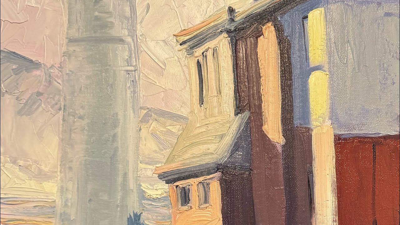 Relaxed painting demonstration working out this painting of Oakland ...