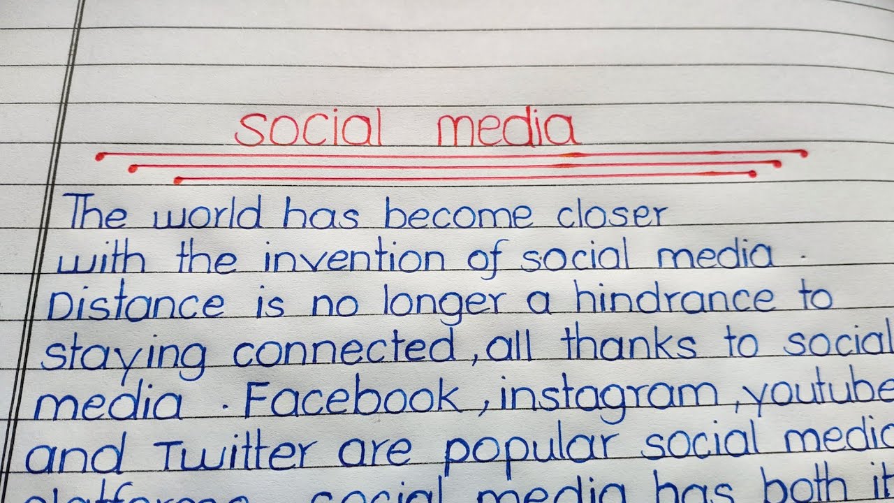essay/paragraph on social media in english | short note on social media ...