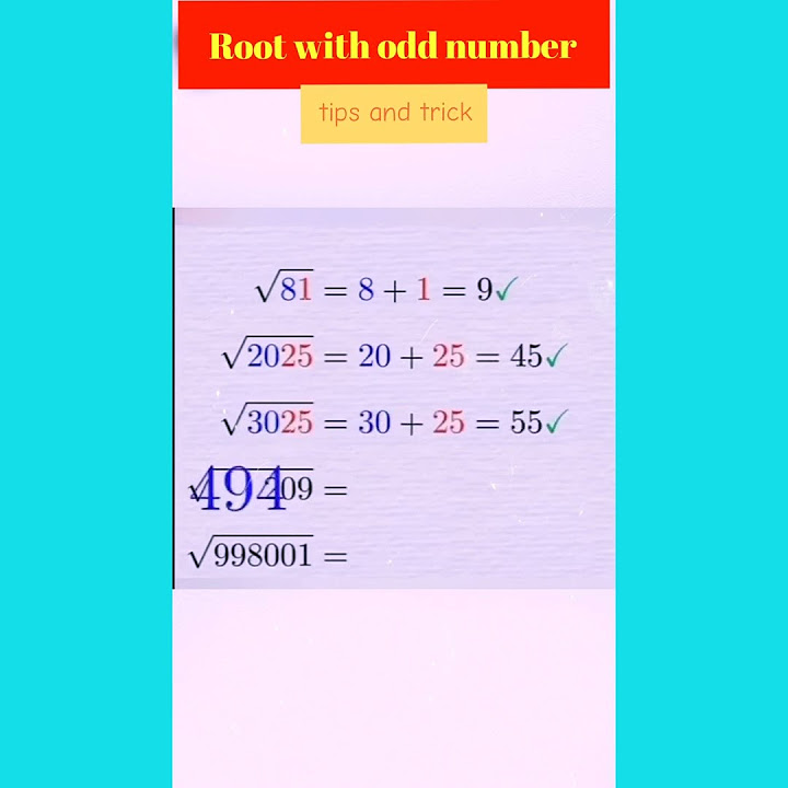 Let's learn how to solve Root problem with odd number?"#maths #mathstricks #math #new # ...