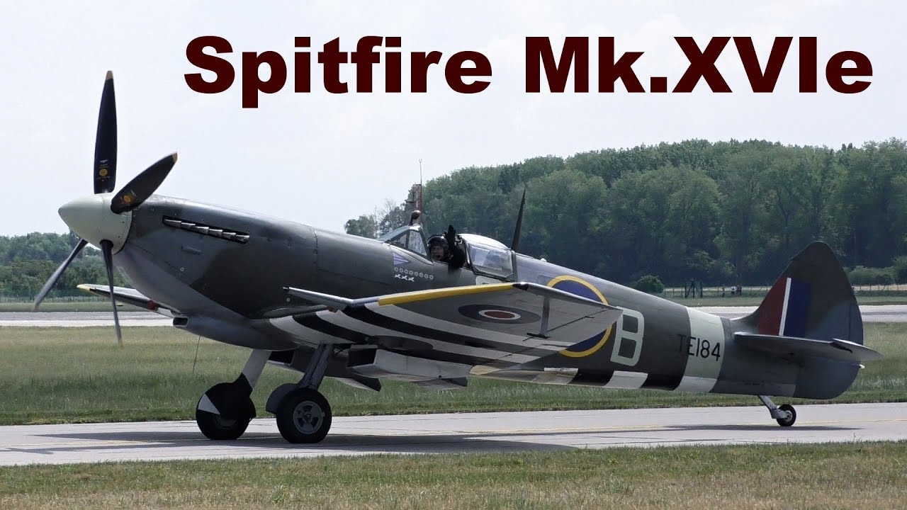 Spitfire Mk.XVIe, pilot Dan Griffith, Pardubice Airshow, 2018 - YouTube