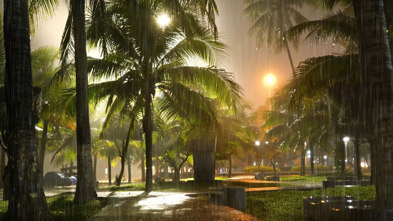 Rain in the Park | Beat Stress in 3 Minutes to Sleep Well with Heavy ...