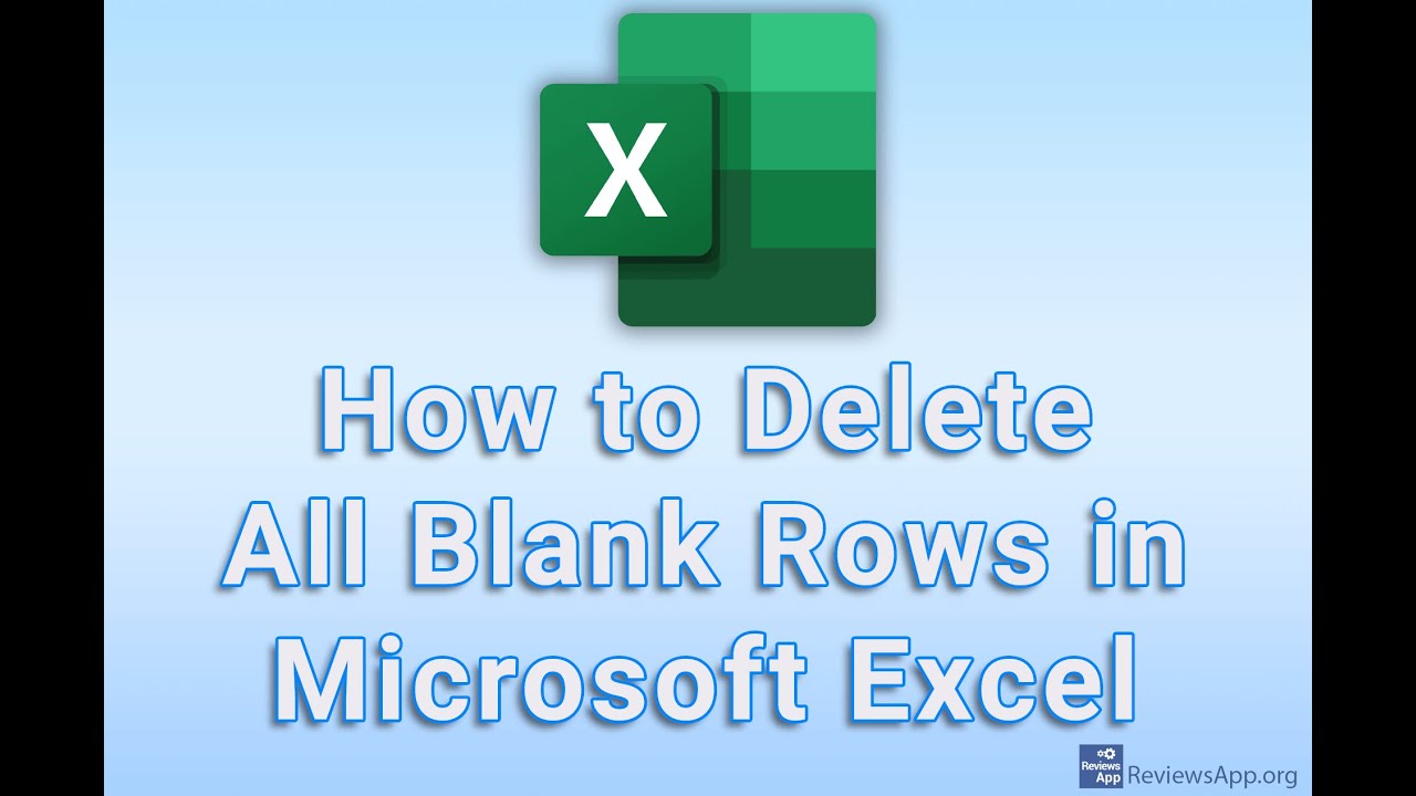 How To Delete All Blank Rows In Microsoft Excel YouTube How To Delete All Blank Rows In Microsoft Excel YouTube