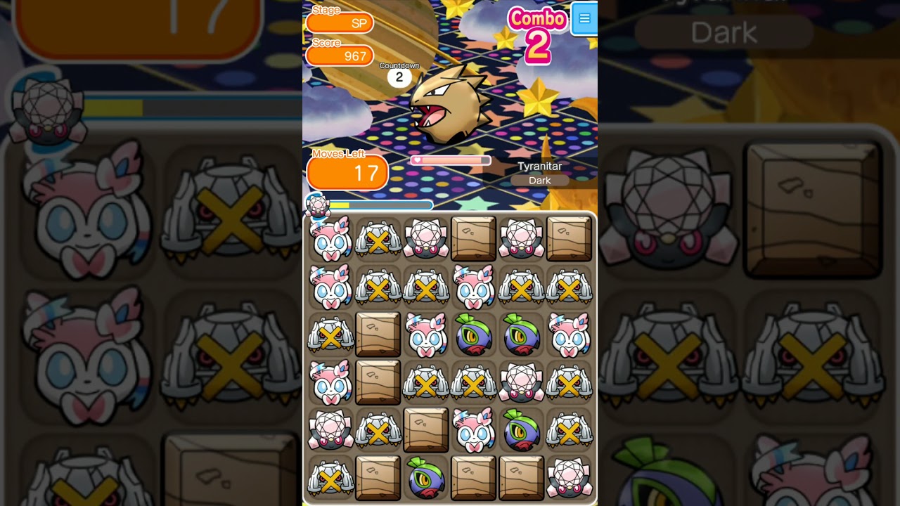 Pokemon Shuffle - 20190903 - Tyranitar (Shiny) - YouTube