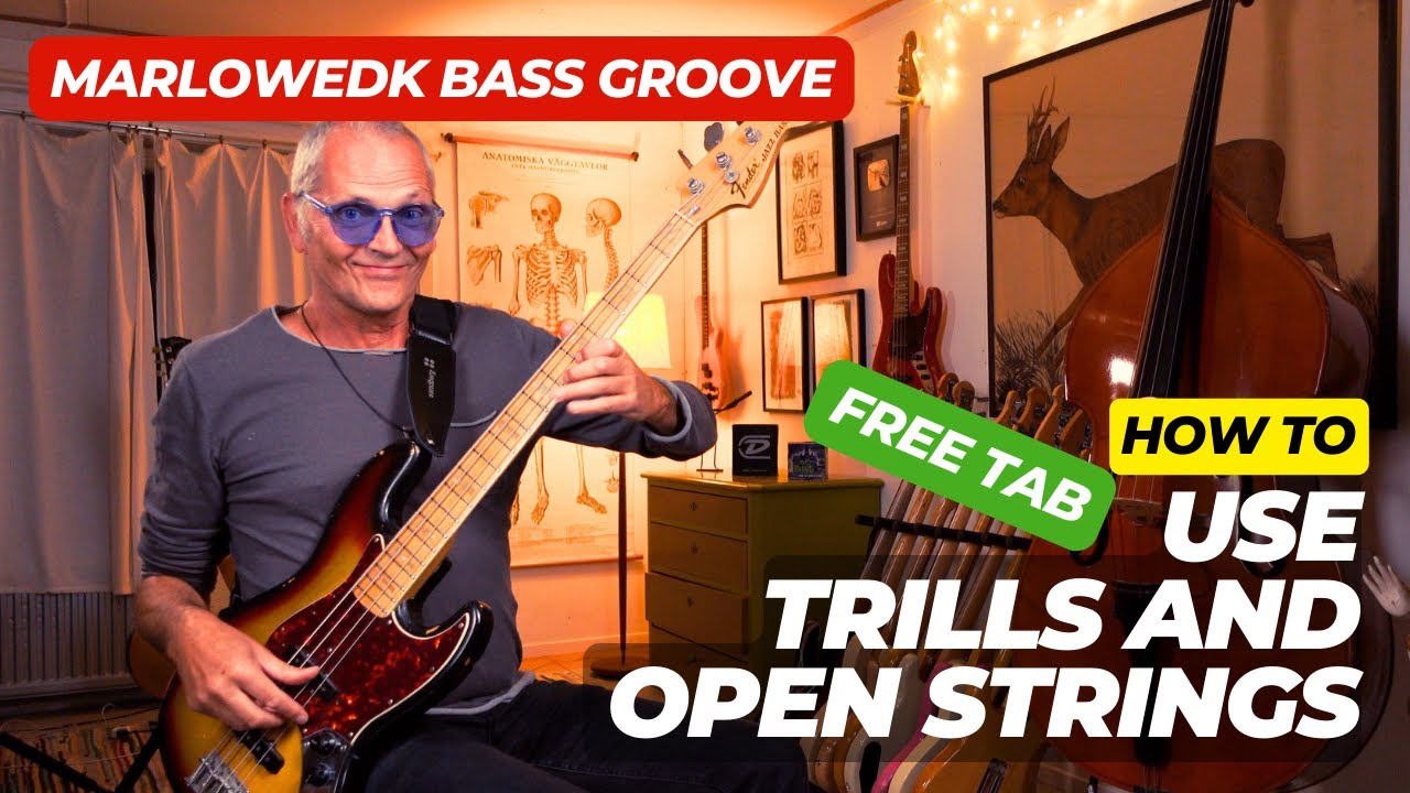 Funky fill, trills and open string doubling bass lesson - FREE PDF # ...