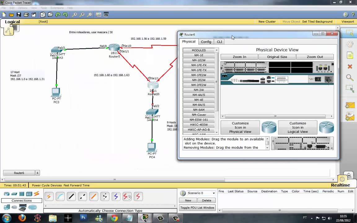 Cisco Packet Tracer - VLSM com roteamento estático - YouTube