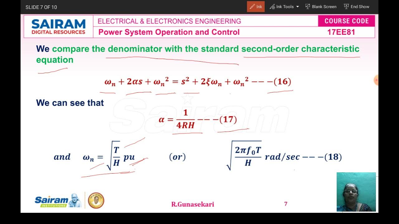 Lecture video2_17EE81_Module-4_Tie Line Oscillations_R.Gunasekari - YouTube