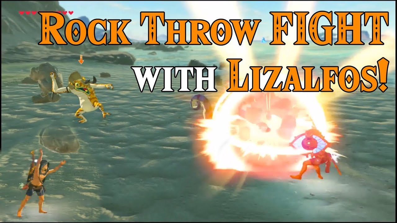 Rock Throw FIGHT with the Lizalfos! Why use weapons? Use rocks in Zelda ...
