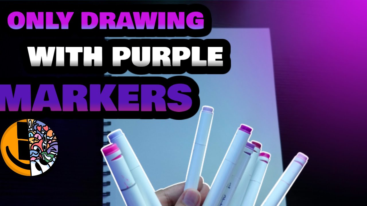 Only drawing with purple markers ️ - YouTube