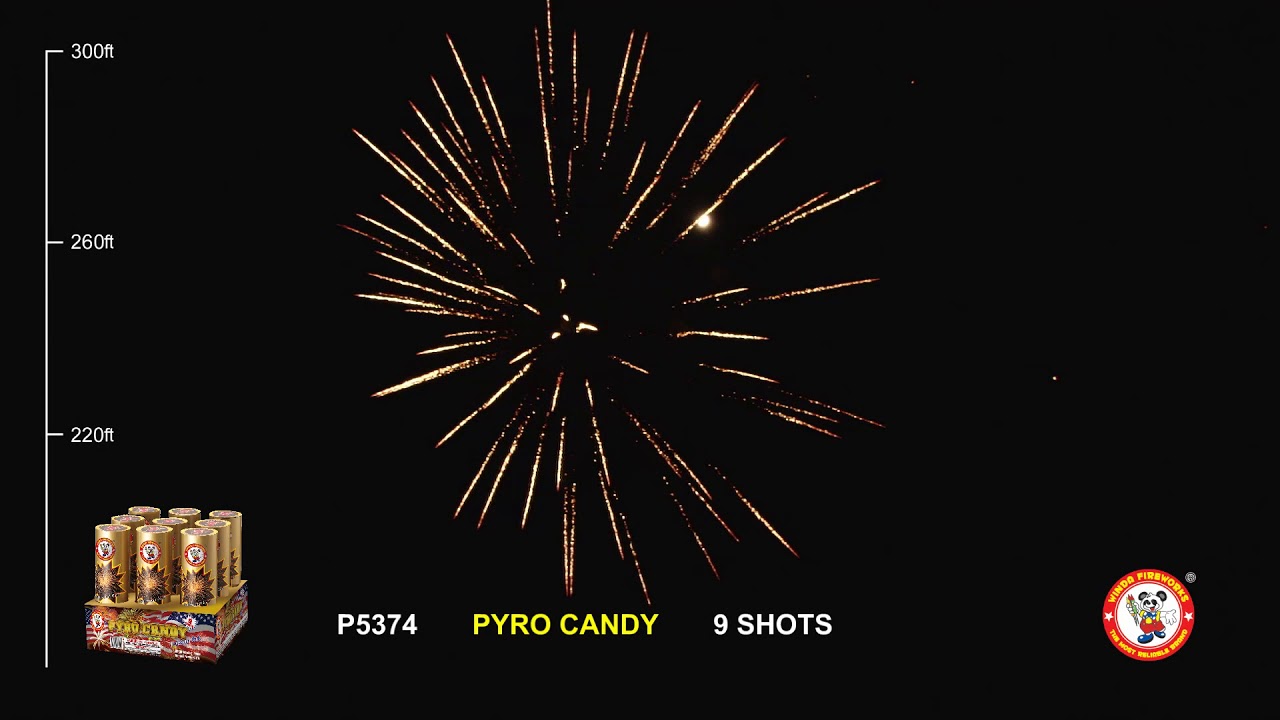 P5374 PYRO CANDY 9'S WINDA FIREWORKS - YouTube