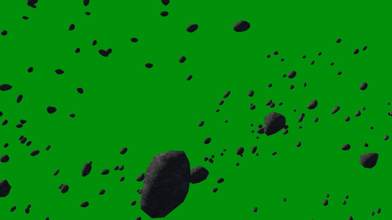 flight through asteroid field - green screen effect - YouTube