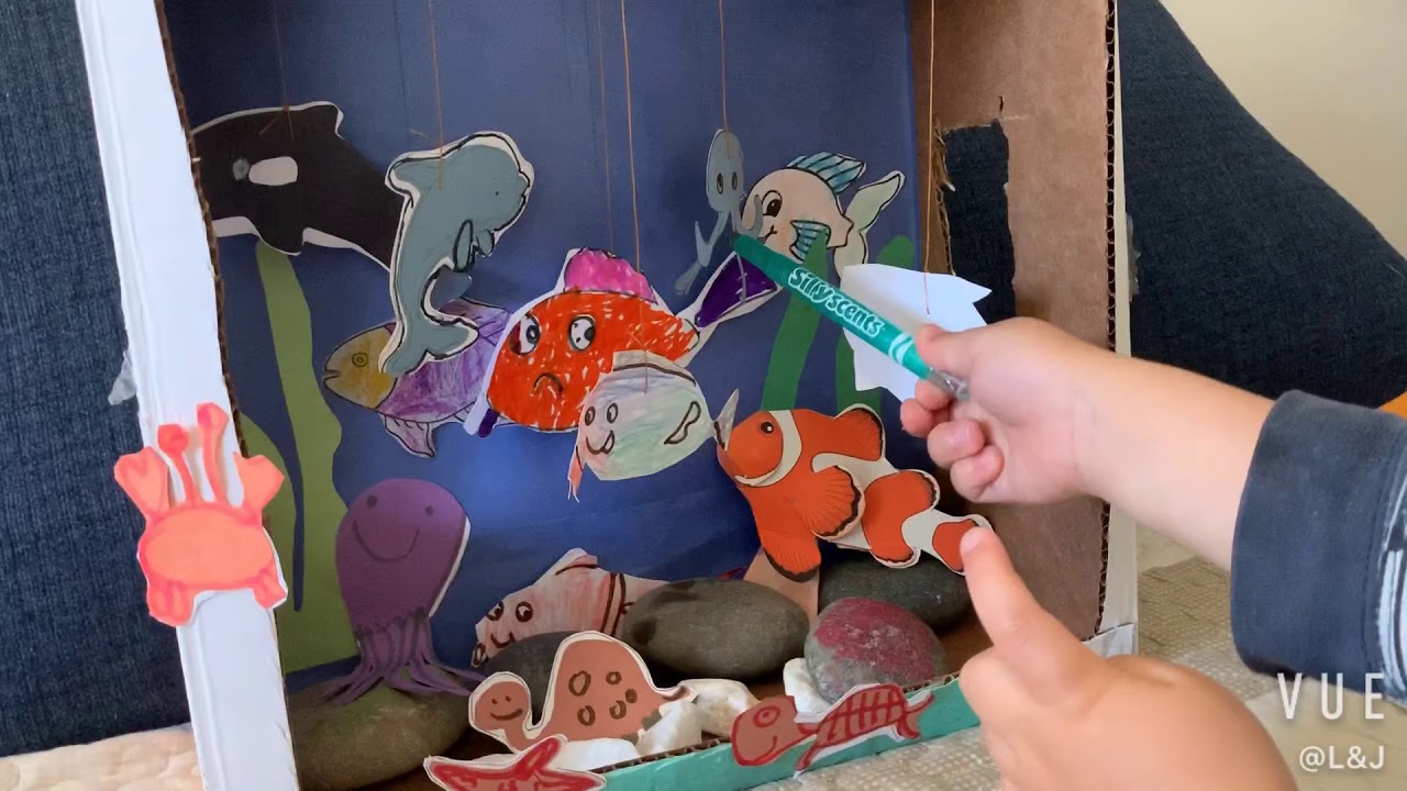 Summer Ocean Project Fun- Cardboard Aquarium 纸箱海底世界 - YouTube