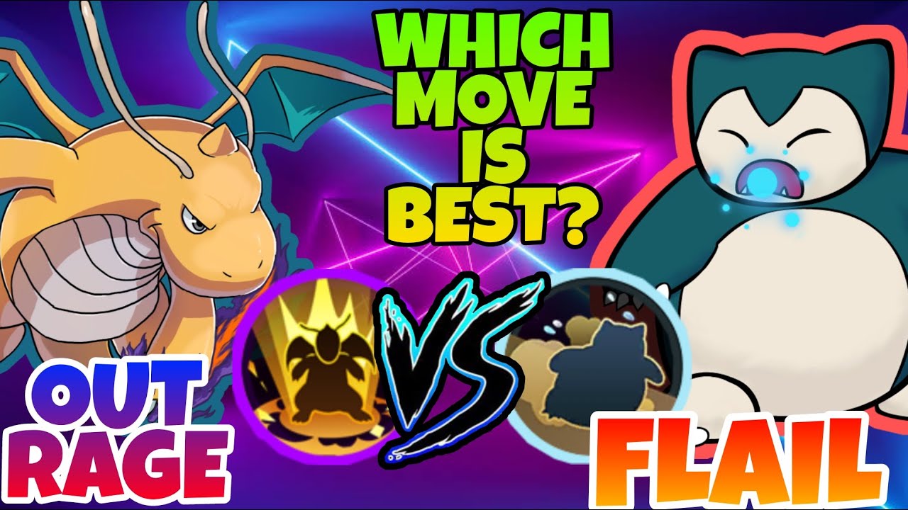 Dragonite *OUTRAGE* Vs Snorlax *FLAIL* l Which move can kill SNORLAX ...