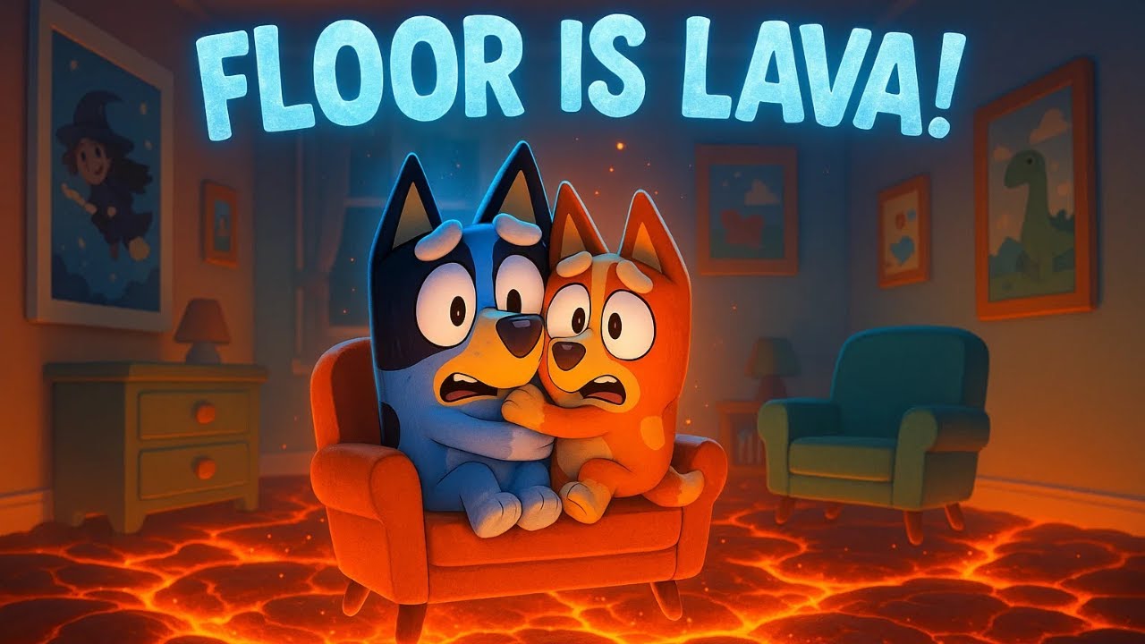 Floor is Lava with Bluey & Bingo 🌋 | Brain Break Dance Game | Just ...