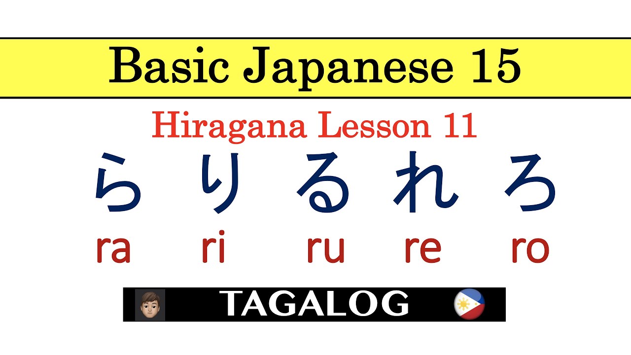 Basic Japanese 15 | Reading Hiragana ら,り, る, れ, ろ| ra ri ru re ro - YouTube