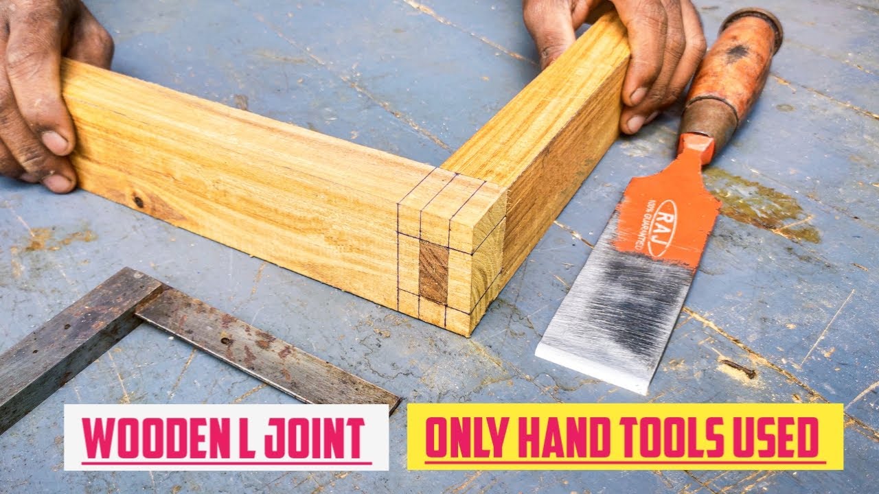 making wooden L joint by hand | using only hand tools. - YouTube