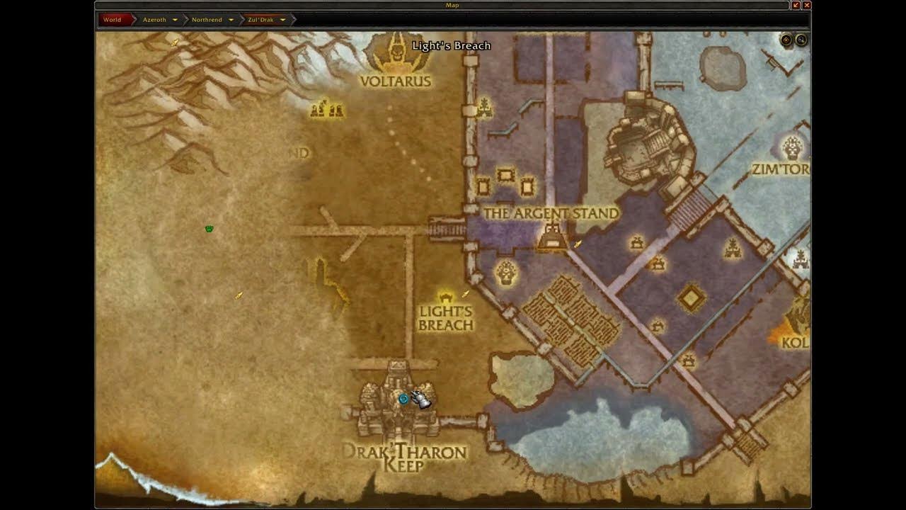 Drak'tharon Keep Entrance WoW Dungeon Location - YouTube