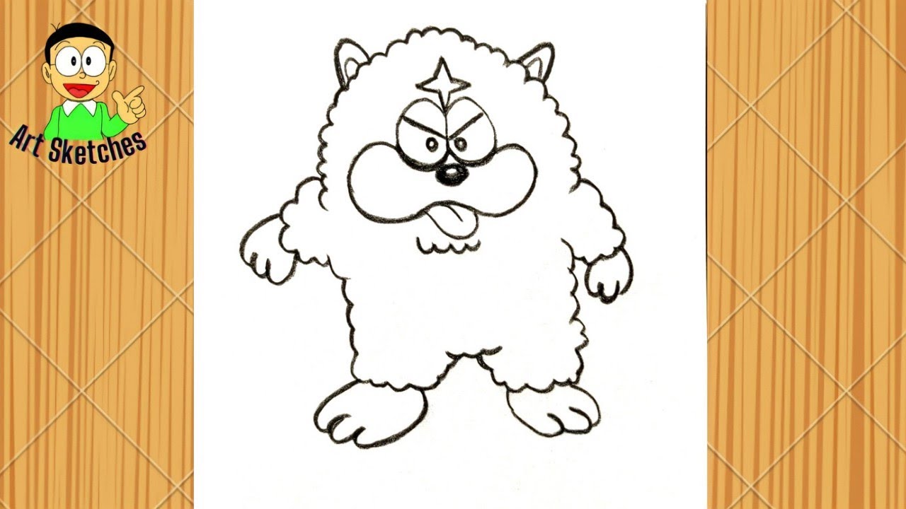 How to Draw Shishimaru from Ninja Hatori - Step by step | Dog Drawing ...