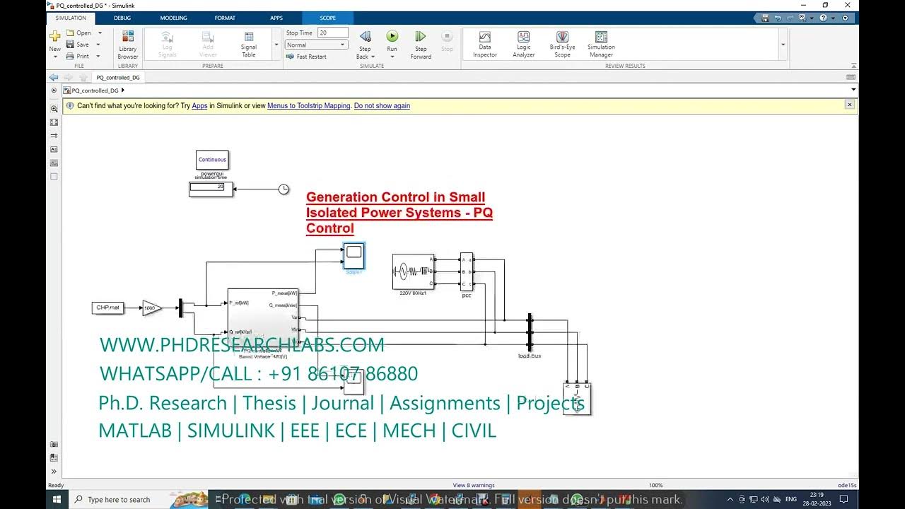 Generation Control in Small Isolated Power Systems - PQ Control Matlab ...