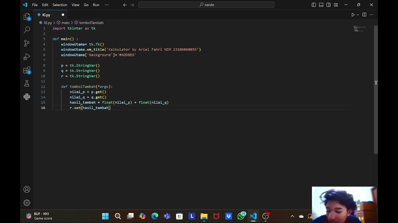 Contoh Program Kalkulator Sederhana Dengan GIU Tkinter-Tugas Modul 4 Praktikum Pemrograman ...
