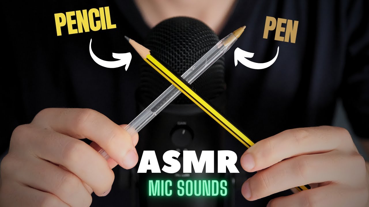ASMR Mic Sounds with a Pencil and a Pen (layered and looped) - YouTube
