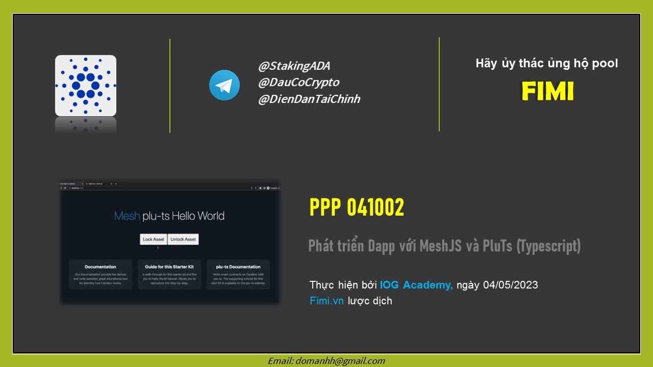 PPP 041002 Phát triển Dapp với MeshJS và PluTs (Typescript) - YouTube
