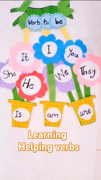 Easy learning verb to be for kids |Helping verbs craft| Easy Craft ...