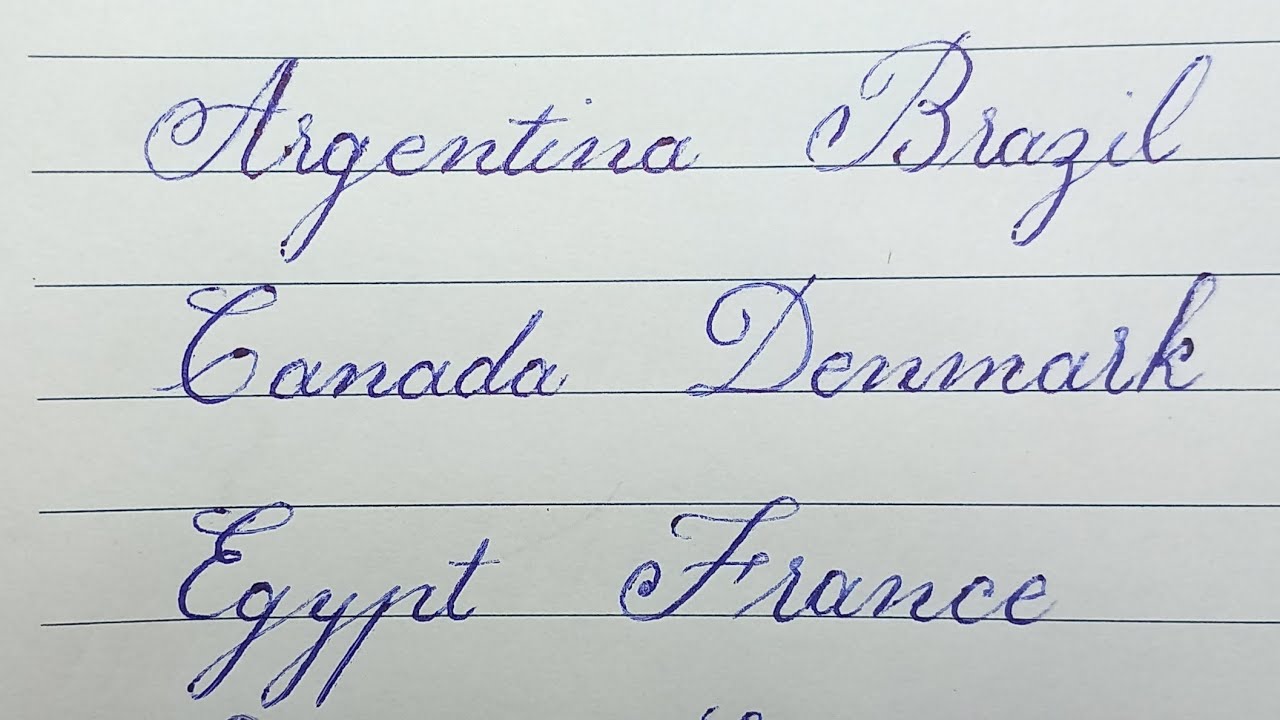 How To Write Name of Country in Copperplate|Practice English Handwrting ...